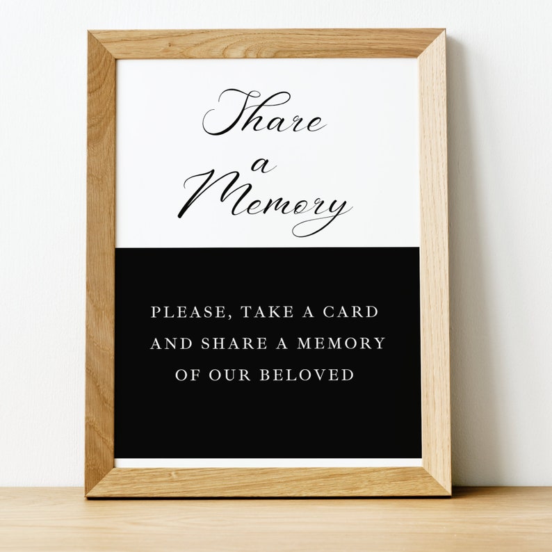 Please Share a Memory Table Sign & Card Funeral Memory Cards - Etsy
