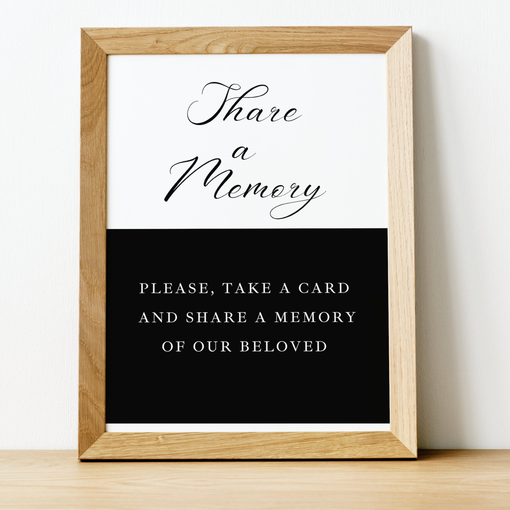 Please Share a Memory Table Sign & Card, Funeral Memory Cards, Memorial ...