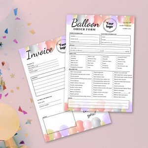 Balloon Order Form and Invoice Template, Balloon Order Tracker Template ...