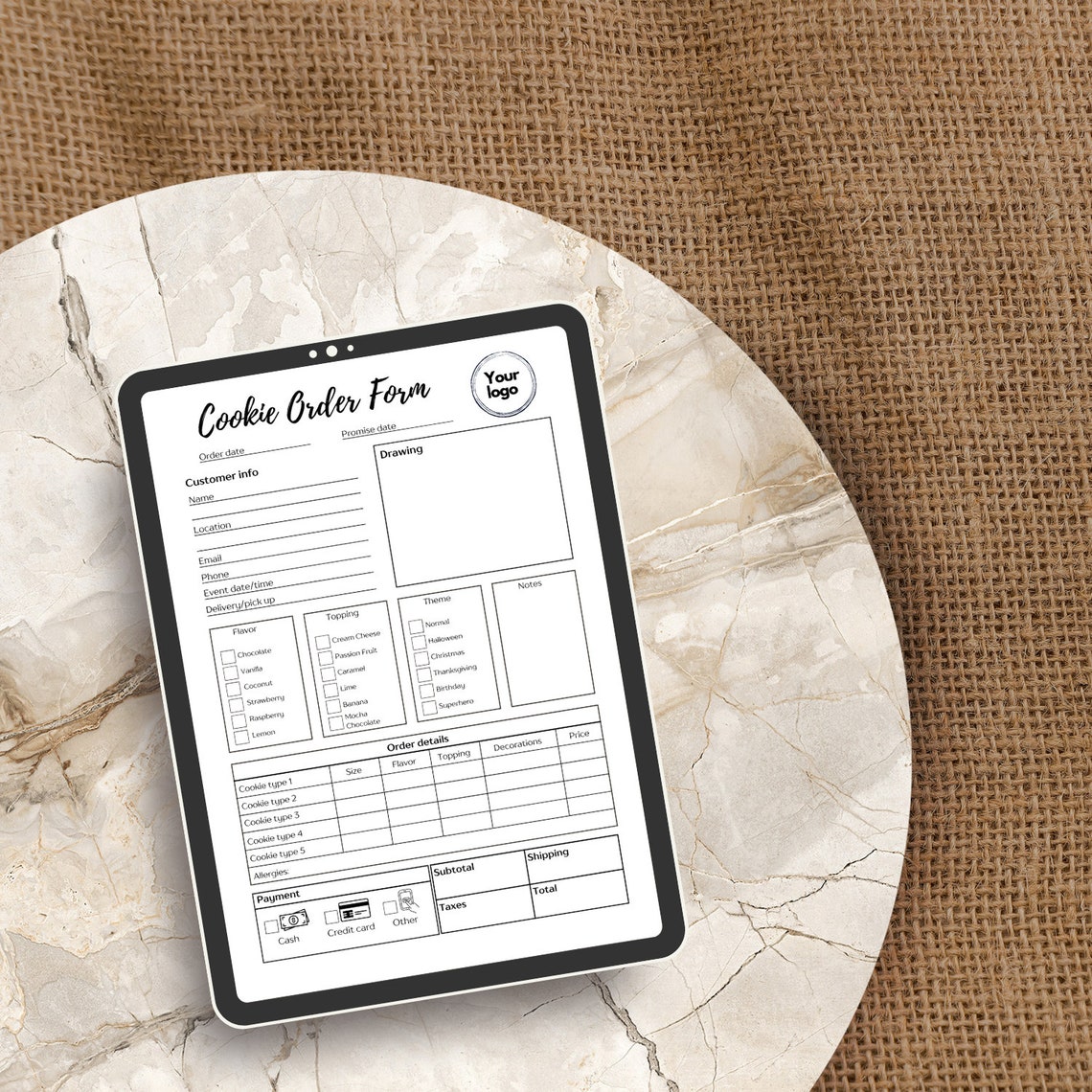 Editable Cookie Order Form Template Printable Bakery Order - Etsy