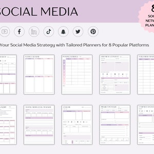 Social Media Content Planner, Digital Blog Planner, Printable Marketing ...