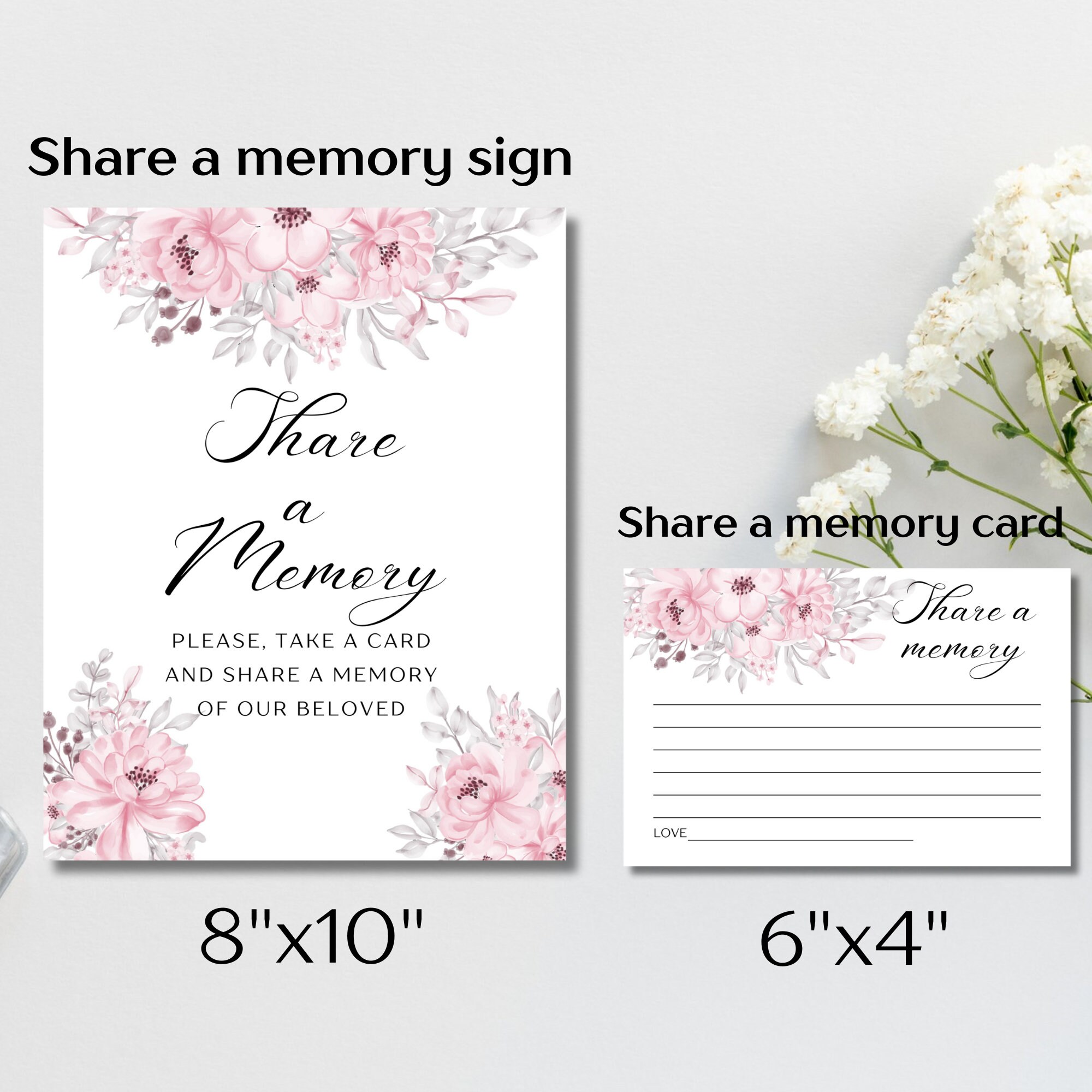 Share a Memory Table Sign & Cards Memorial Cards for - Etsy