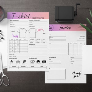 Editable T-shirt Order Form and Invoice Template for Small Business ...