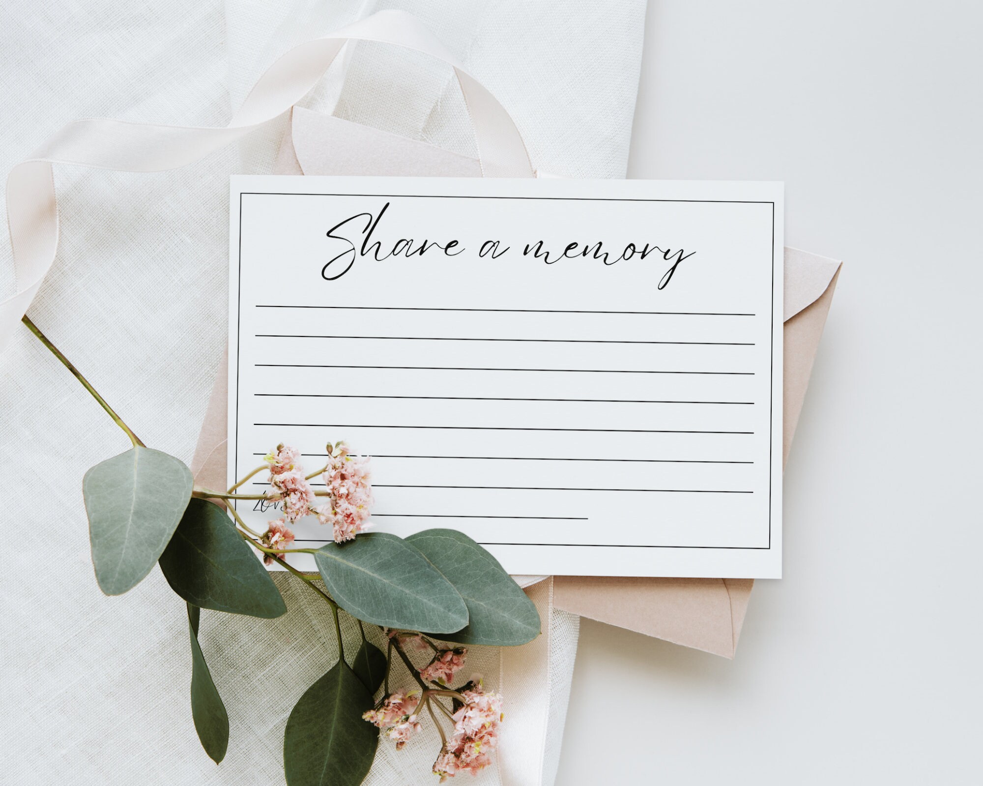 Memory Table Sign, Funeral Memory Card, Share a Memory Card & Sign ...