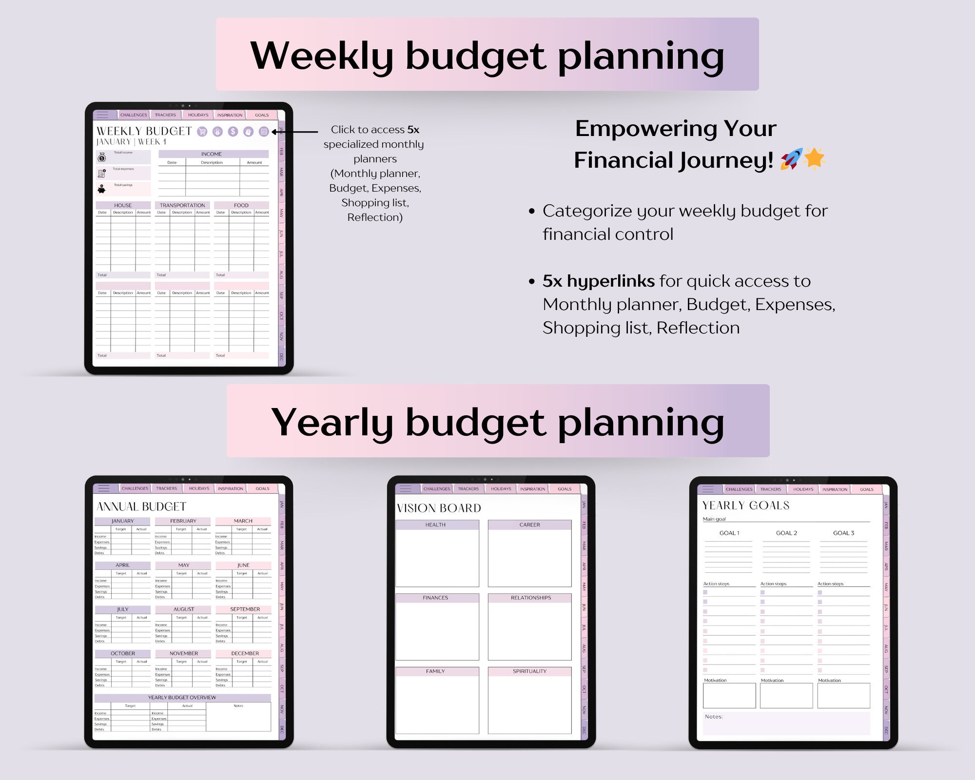 Digital Budget Planner 2024 for Goodnotes, Ipad, Notability, Monthly ...