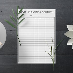 Printable Hotel Cleaning Inventory Tracker, Cleaning List, Cleaning ...