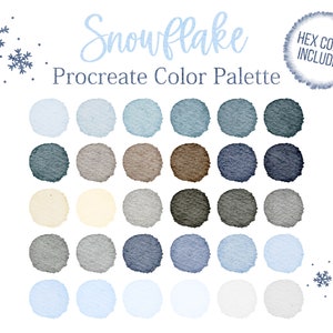 Snowflake Colors Procreate Swatch File Winter Palette Neutral Soft ...