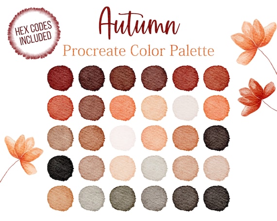 Autumn Procreate Palette Fall Colour Red Tones Harvest Colour - Etsy