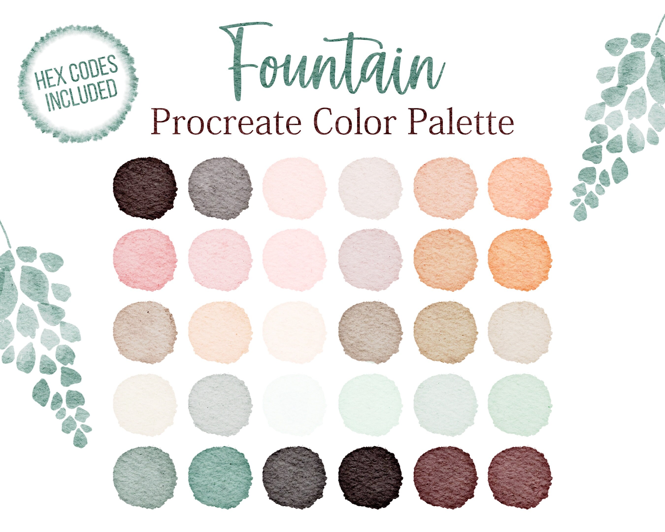 Boho Color Palette Procreate Bright Colors Bohemian Boho Hex Codes Blue ...