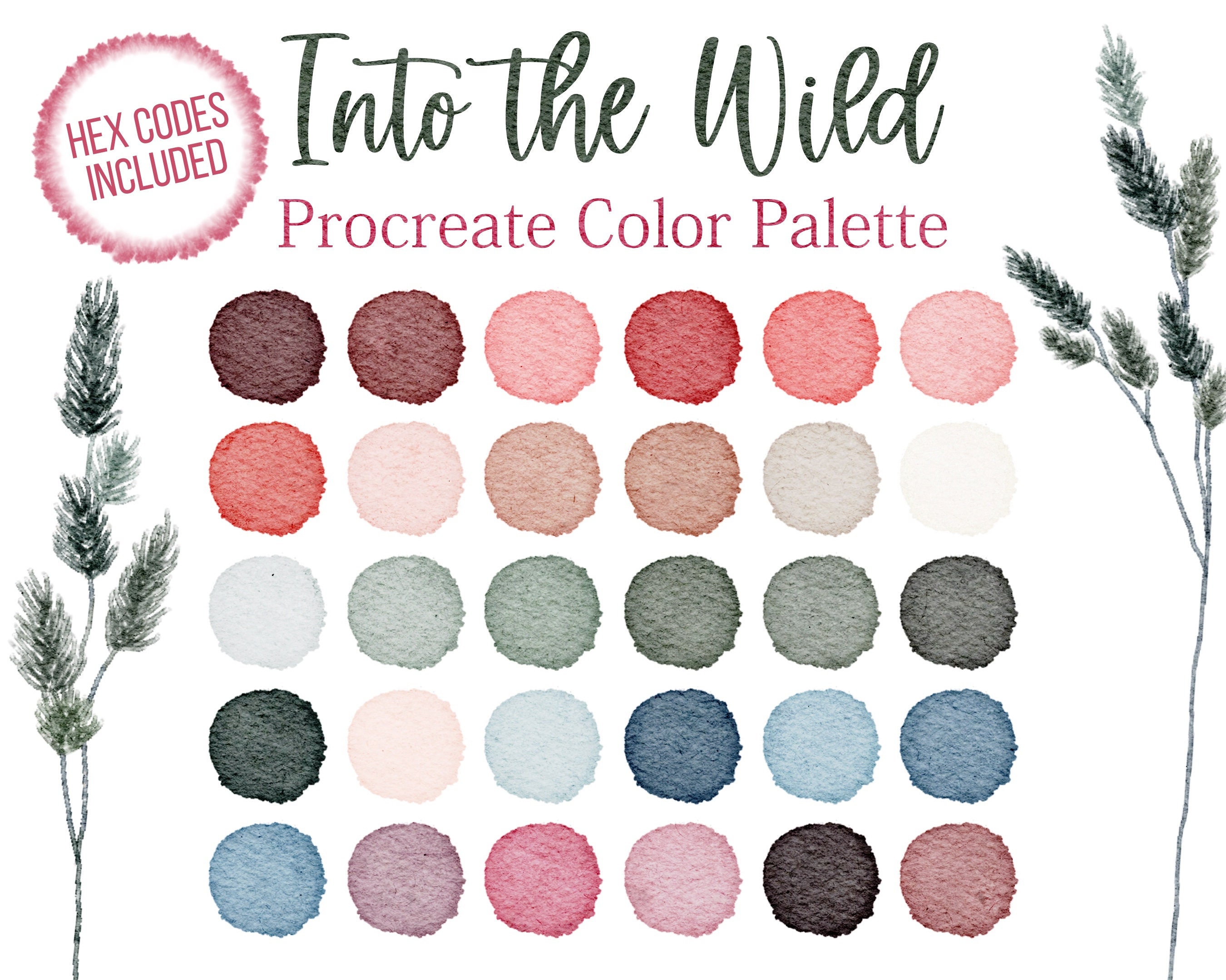 Boho Color Palette Bundle Colors Procreate Color Bundle Bohemian ...