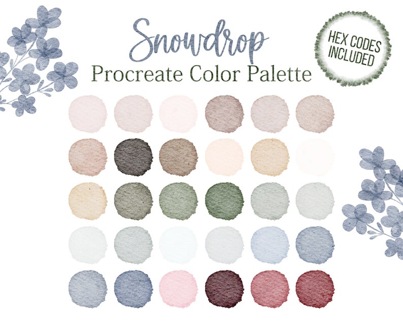 Winter Christmas Procreate Palette XMAS Watercolor Red Colors Cozy ...