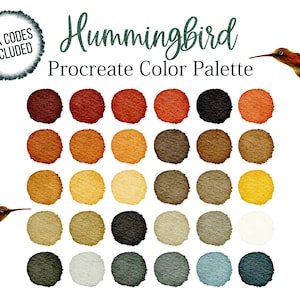 Hummingbird Color Palette Procreate Hex Codes Paradise Green Pink Color ...