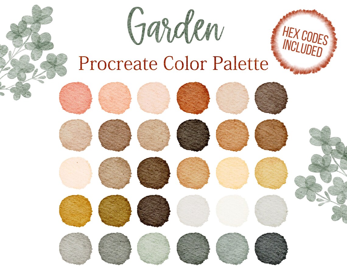 Garden Colors Palette Procreate Bundle Green Tones Color Red Palette ...