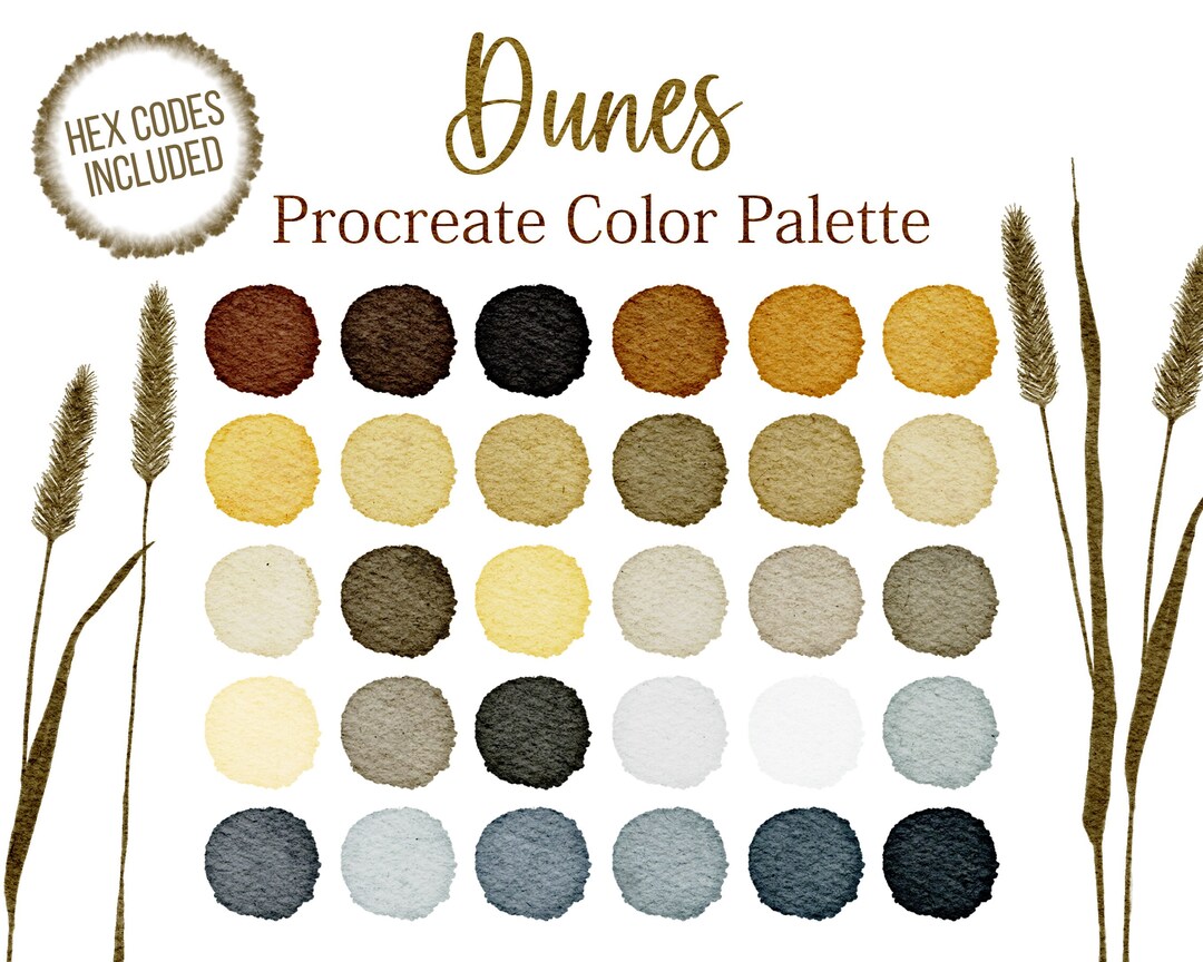 Nature Colors Procreate Dunes Blue Tones Color Palette, Brown Colour ...