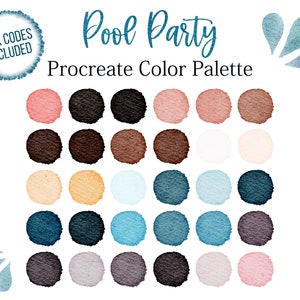 Procreate Color Palette Pool Party Colors Hex Codes Water Colorful ...