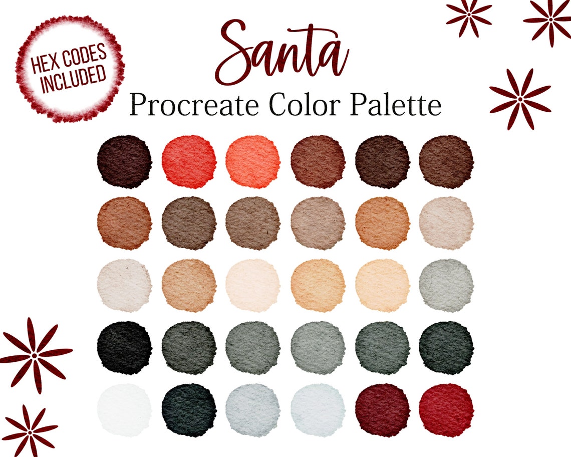 Bundle Christmas Procreate Palette XMAS Color Red Procreate Green Color ...