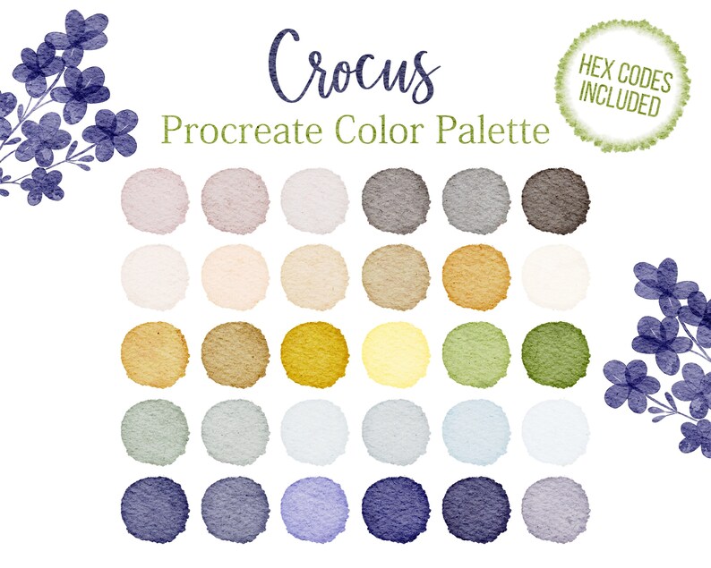 Crocus Palette Procreate Violet Tones Swatches Digital Colors Lilac ...