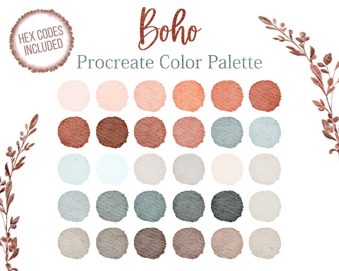 Boho Color Palette Colour Palette Colors Procreate Boho - Etsy