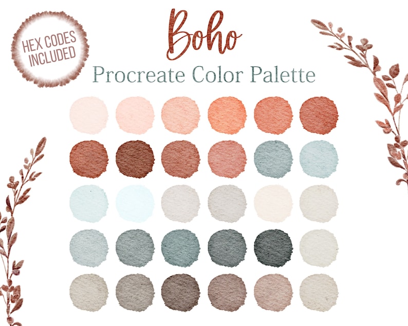 Boho Color Palette Colour Palette Colors Procreate Boho - Etsy