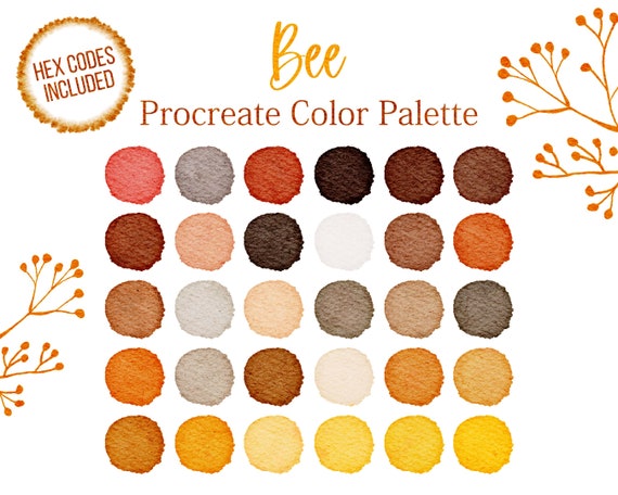Bee Procreate Color Palette Yellow Tones Honey Collection | Etsy