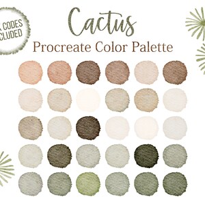 Plant Color Palette Cactus Style Colors Procreate Boho Hex Codes Green ...
