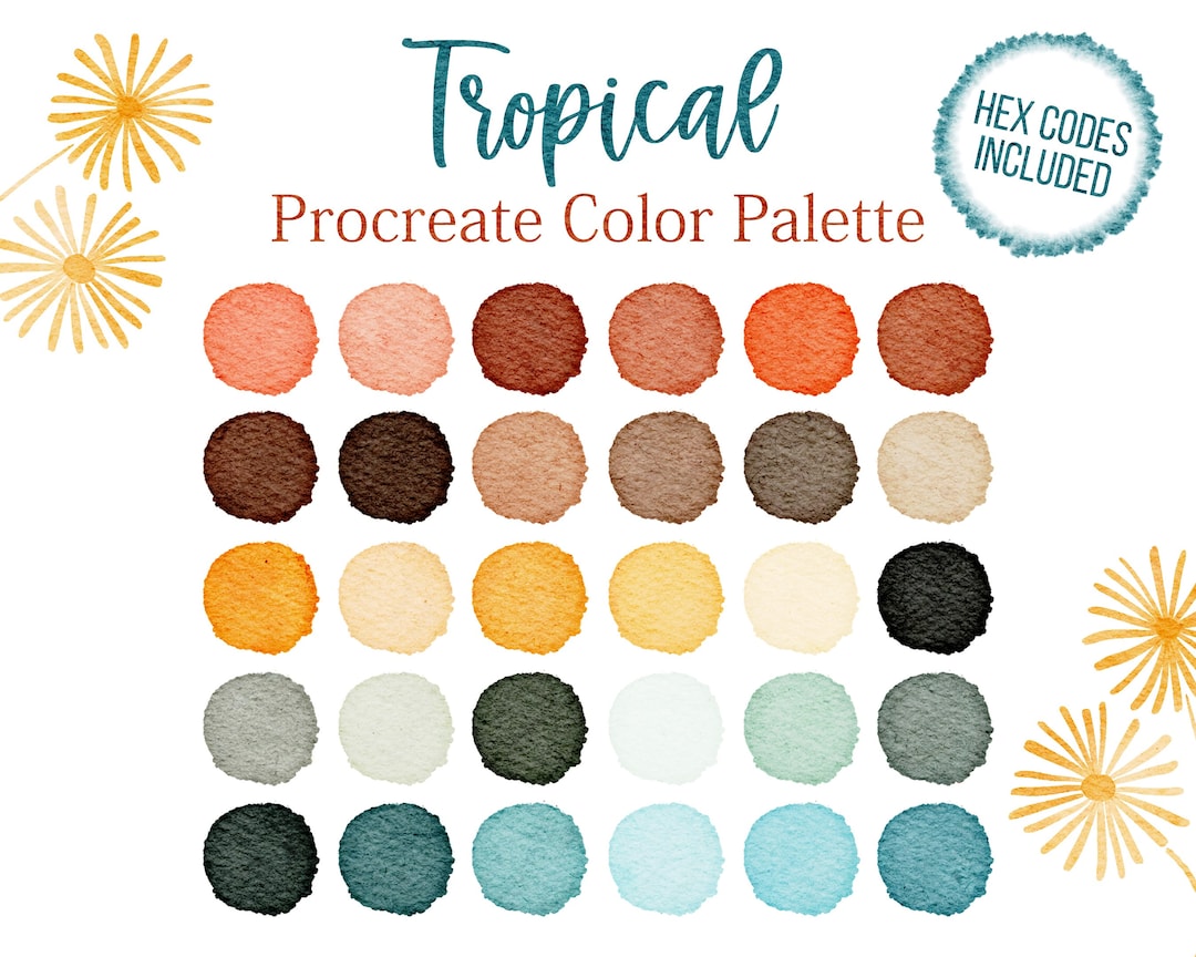 Tropical Color Palette Procreate Hex Codes Colors Paradise Pink Palette ...
