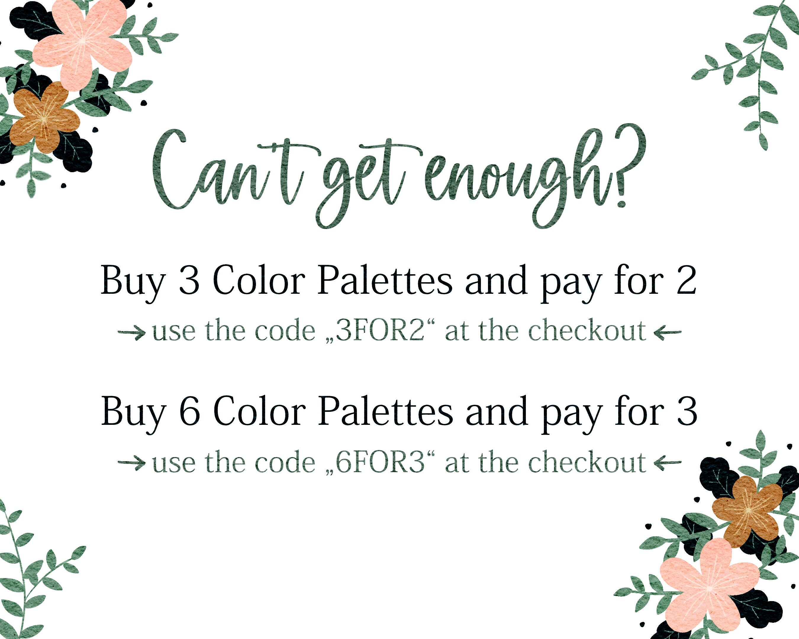 Plant Color Palette Cactus Style Colors Procreate Boho Hex Codes Green ...