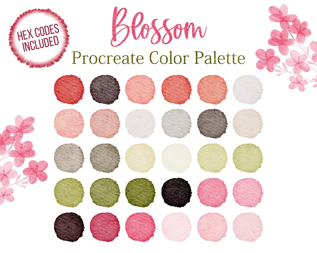 Procreate Color Palette Colorful Blossom Procreate Red Pink Palette ...