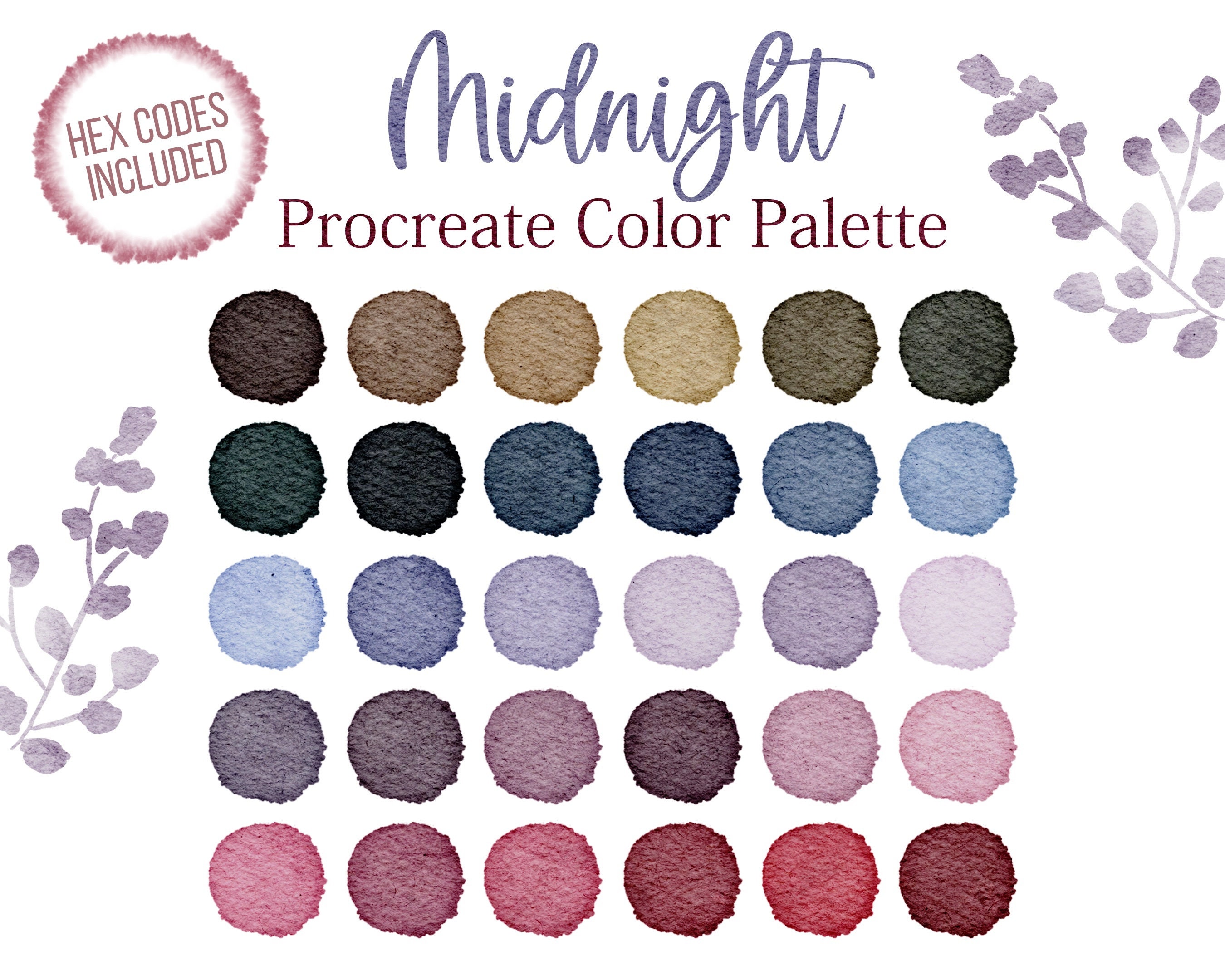 Violet Palette Procreate Petrol Tones Palette Blue Colour Hex Codes ...
