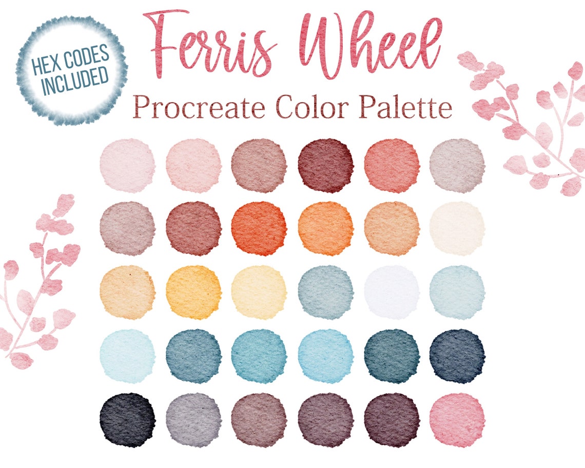 Sunrise Procreate Palette Bundle Pink Bright Tones Hex Codes Digital ...