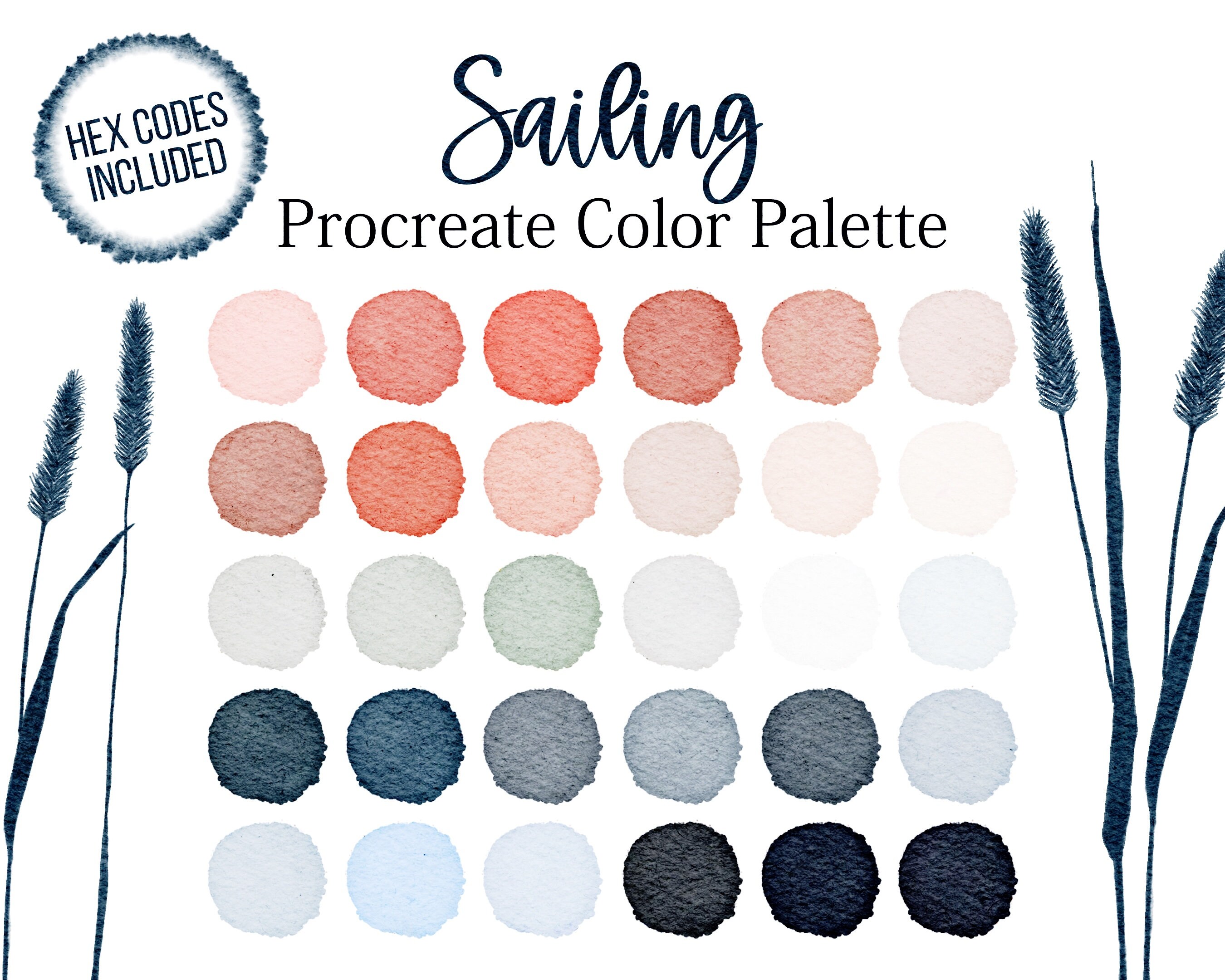 Sailing Blue Color Palette Color Collection Procreate Colour Boat Trip ...