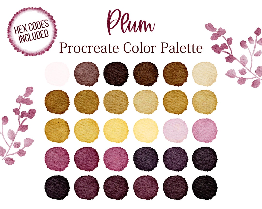 Plum Violet Palette Procreate Colors - Etsy