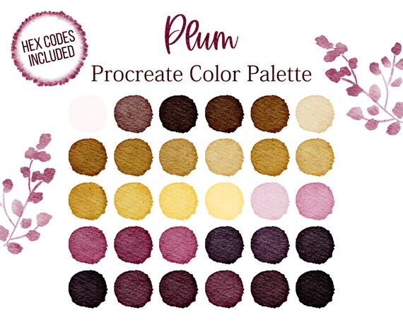 Paleta De Colores Morado Ciruela Suero De Color Intenso : Figuras De