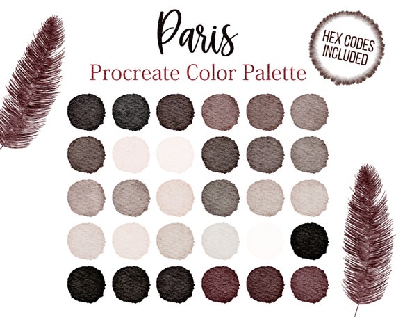 Dark Rose Palette Procreate Hex Codes Black Tones Palette Rose | Etsy