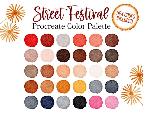 Street Festival Color Palette Procreate Happy Pink Colorful | Etsy