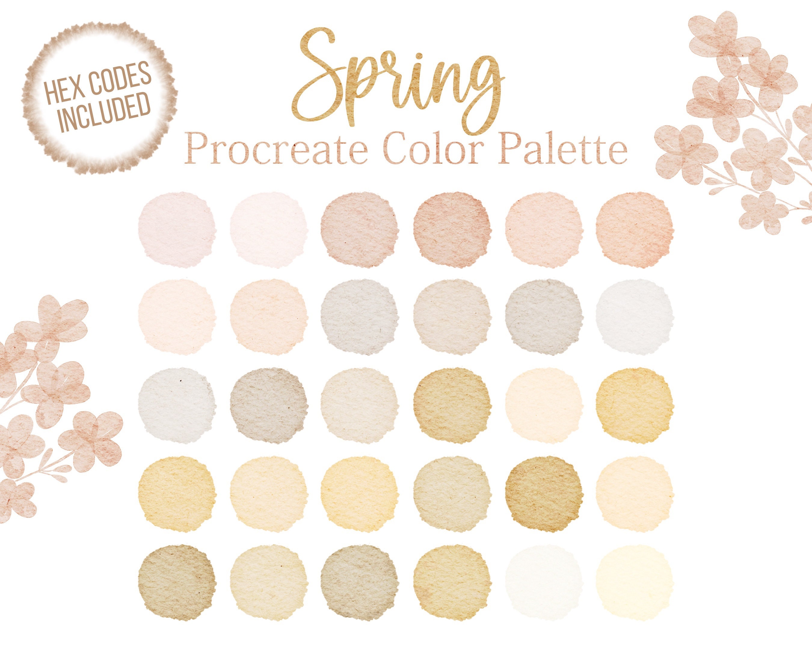 Spring Color Palette Beige Procreate Yellow Tone Digital Colors Ocher ...