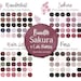 Sakura Color Palette Bundle Pink Colors Procreate Purple Palette Dark ...