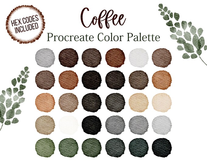 Coffee Beans Procreate Color Palette, Color Swatches, iPad Illustration ...