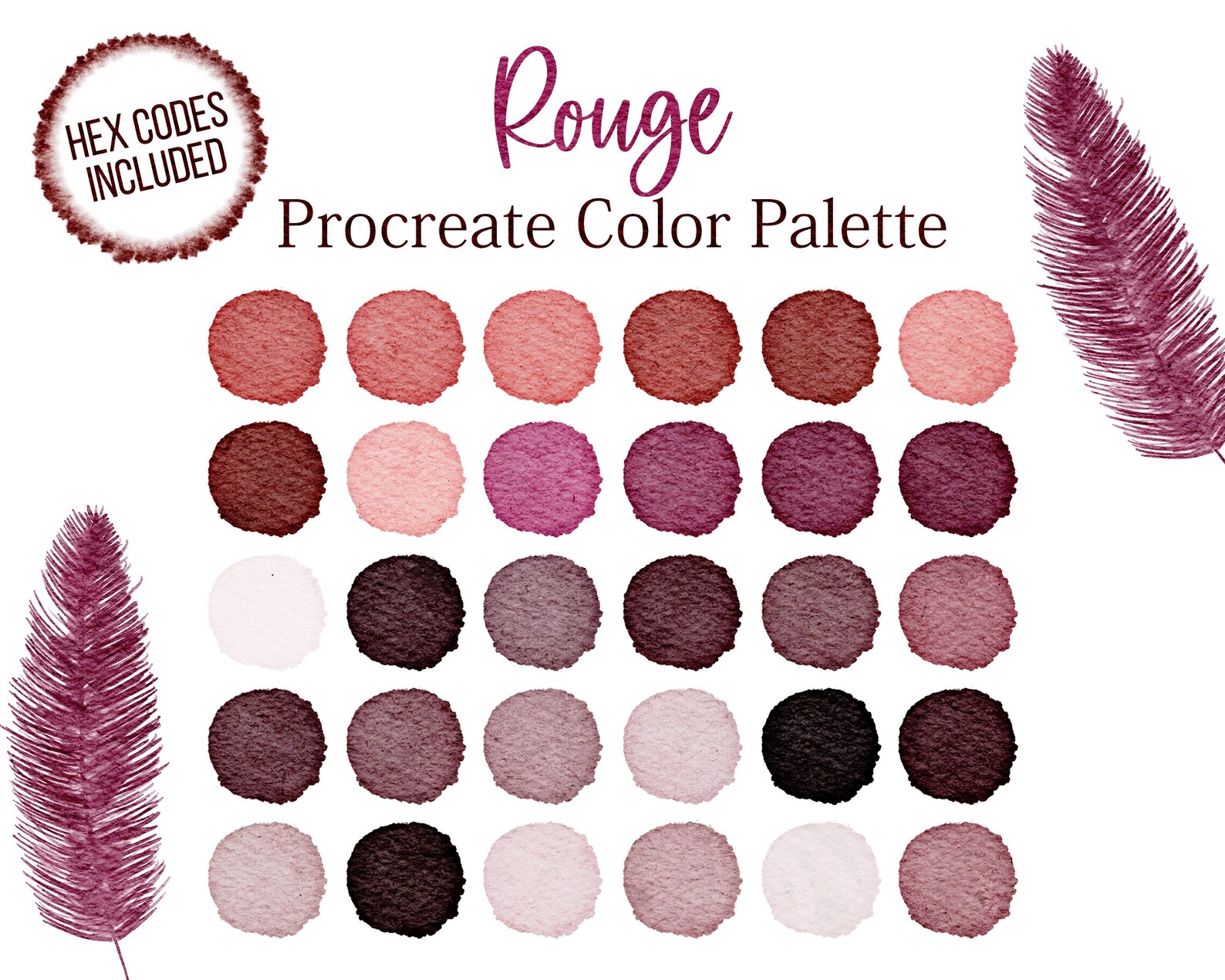 Pink Boho Color Palette Bundle Colors Procreate Bohemian Palette Blue ...