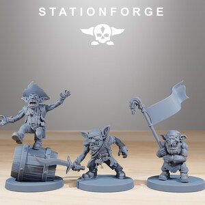 Pirate Space Goblins and Orc Captain From Stationforge Miniatures ...