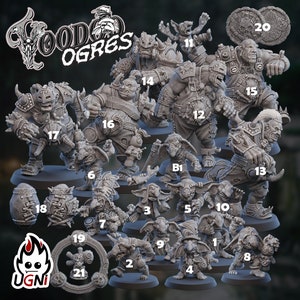 Voodoo Ogres Team by Ugni Miniatures, Perfect for 28mm/32mm Fantasy ...