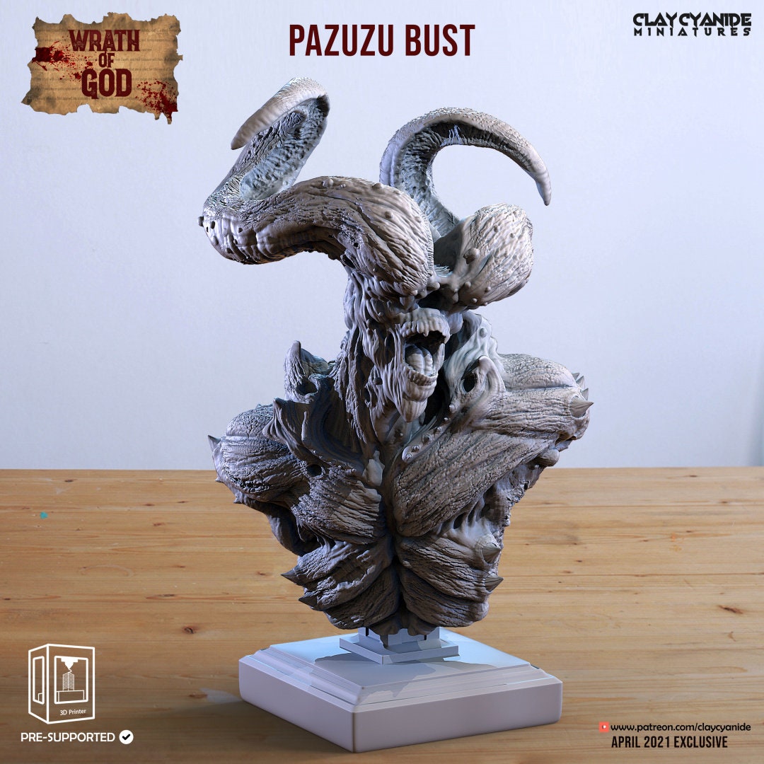 Pazuzu Demon Bust Clay Cyanide Expert Sculpt for Fantasy, Mythological ...