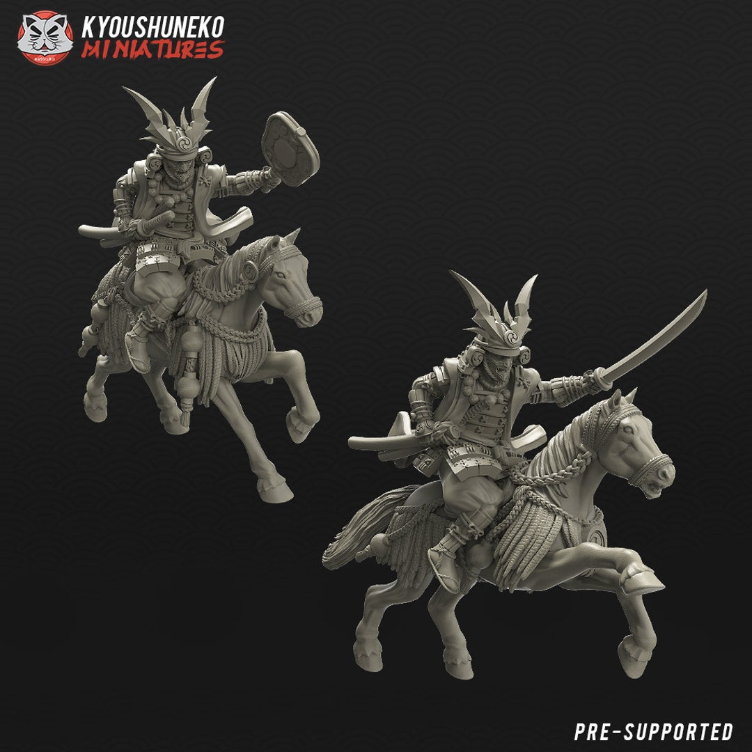 Samurai Daimyo or Shogun General Japanese Feudal Horsemen for 28mm and ...