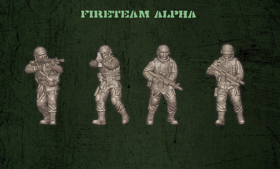 28mm USMC Four Man Fire Teams, Available in Five Styles! Designed by ...