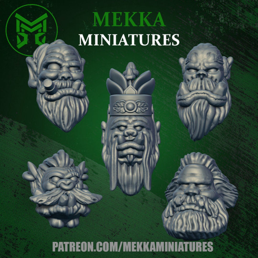 Ard Finkas Orc Heads by Mekka Miniatures, Perfect for Tabletop ...