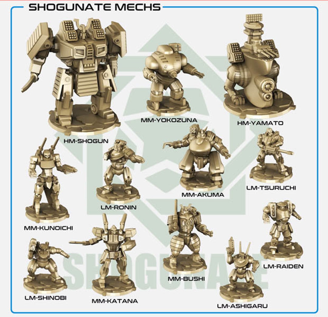 Shogunate Mechs Skyshards Battlemechs for Small Scale Warfgames and ...