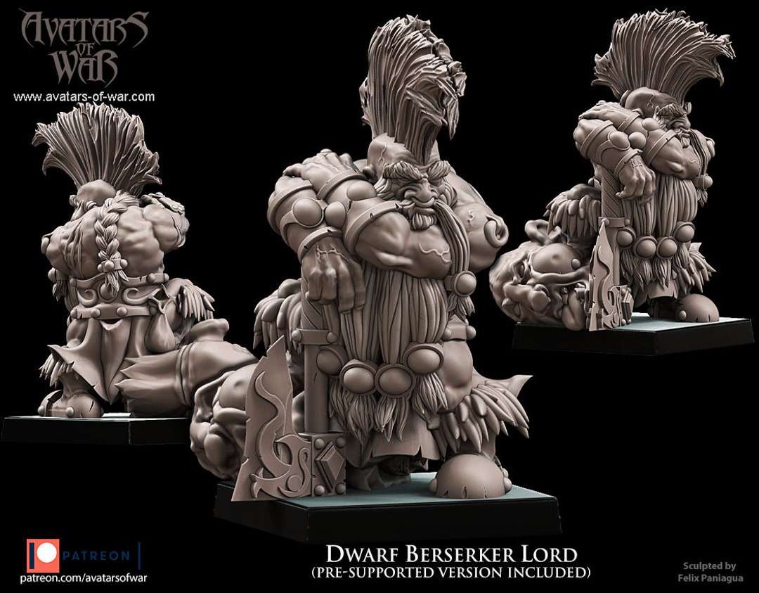 Dwarf Slayer 28mm Scale for 28mm to 32mm Tabletop Wargaming, Dioramas ...
