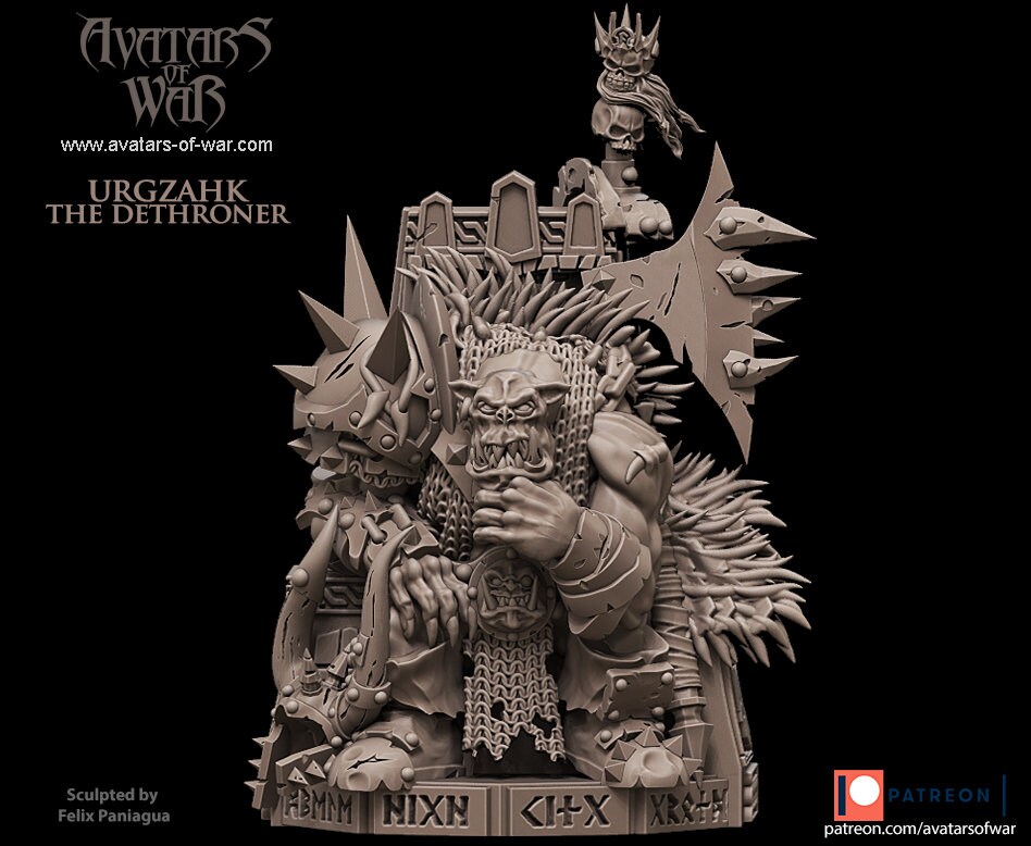 Orc King on Throne Warlord or Chieftain by Avatars of War - Etsy Australia