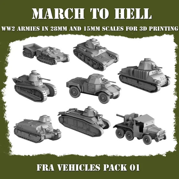 French Army Armored Forces for WW2 Games and Dioramas. | Etsy