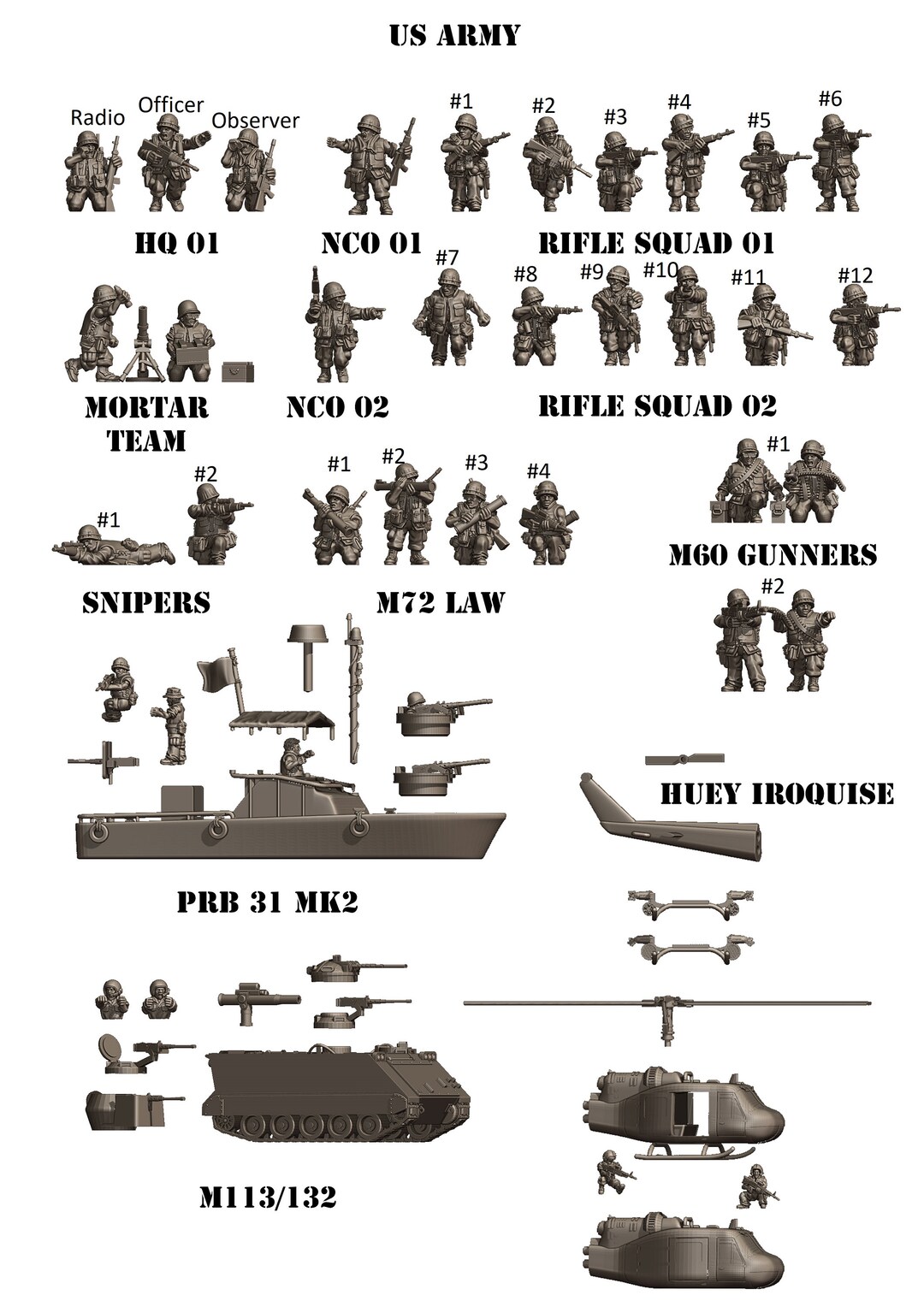 US Army From Vietnam War. Available in 15mm, 20mm and 28mm Scale for ...